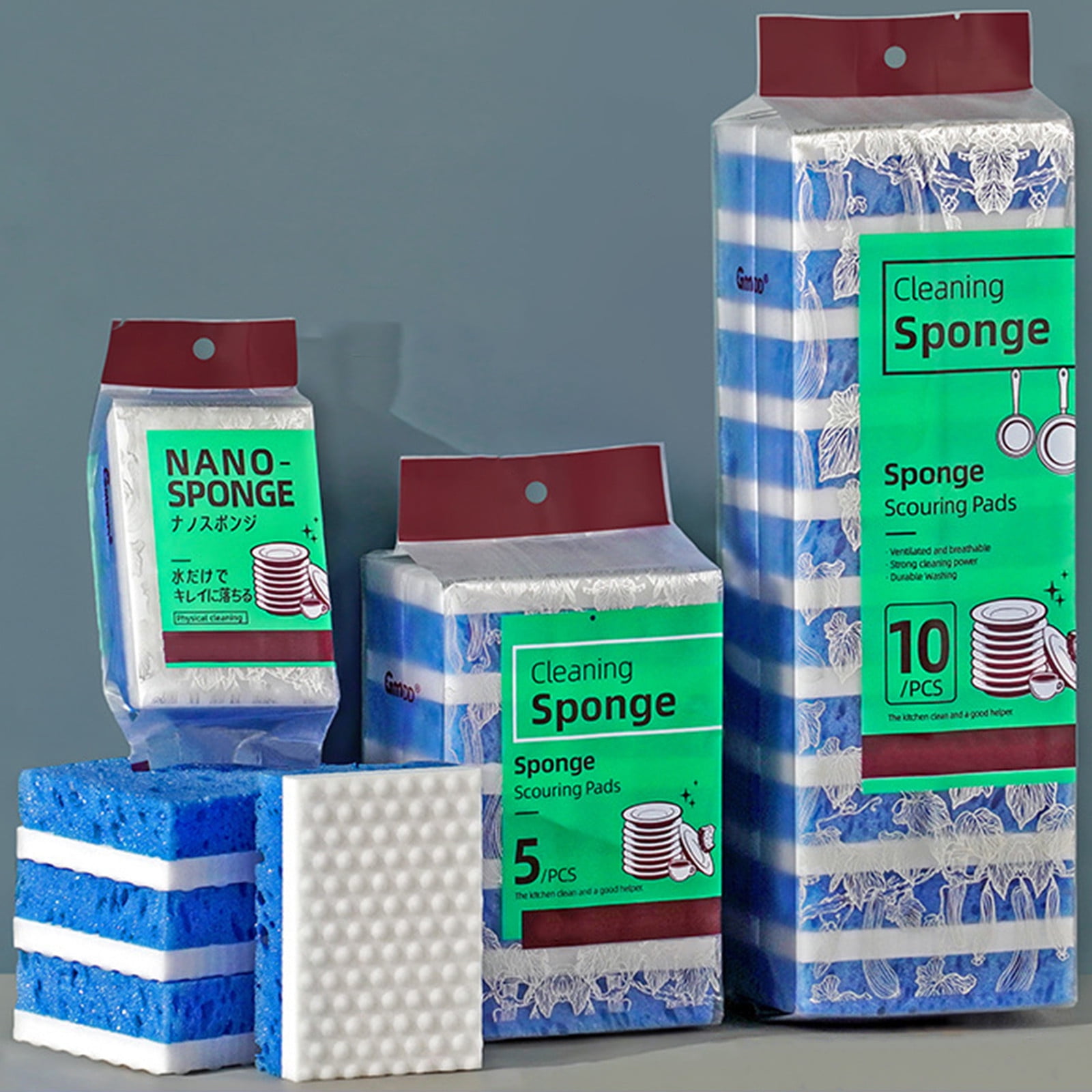 Reusable Kitchen Sponge 10 Pack Non Scratch Sponges Dish Sponges Dish ...