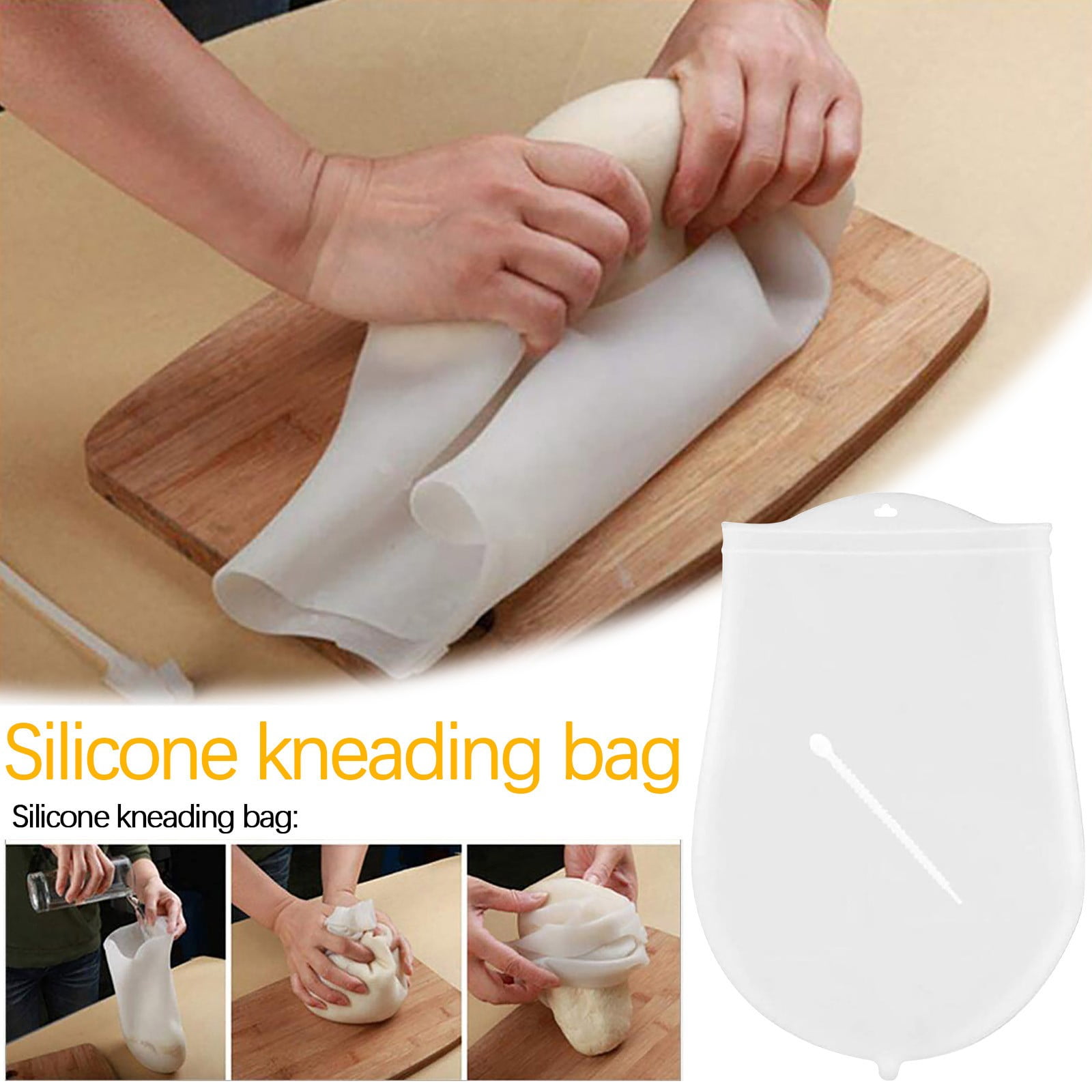 Reusable Kneading Dough Bag | Thickened Silicone Bread Pizza Dumpling ...