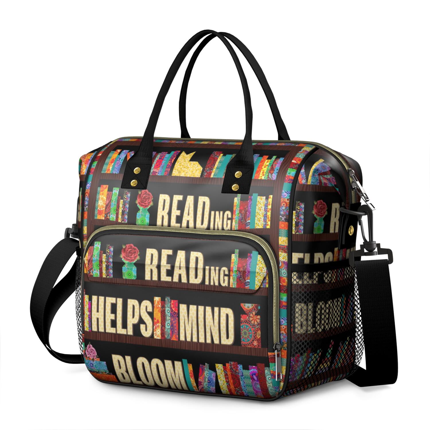 Reusable Large Lunch Box with Book Lover Design Insulated Dual ...