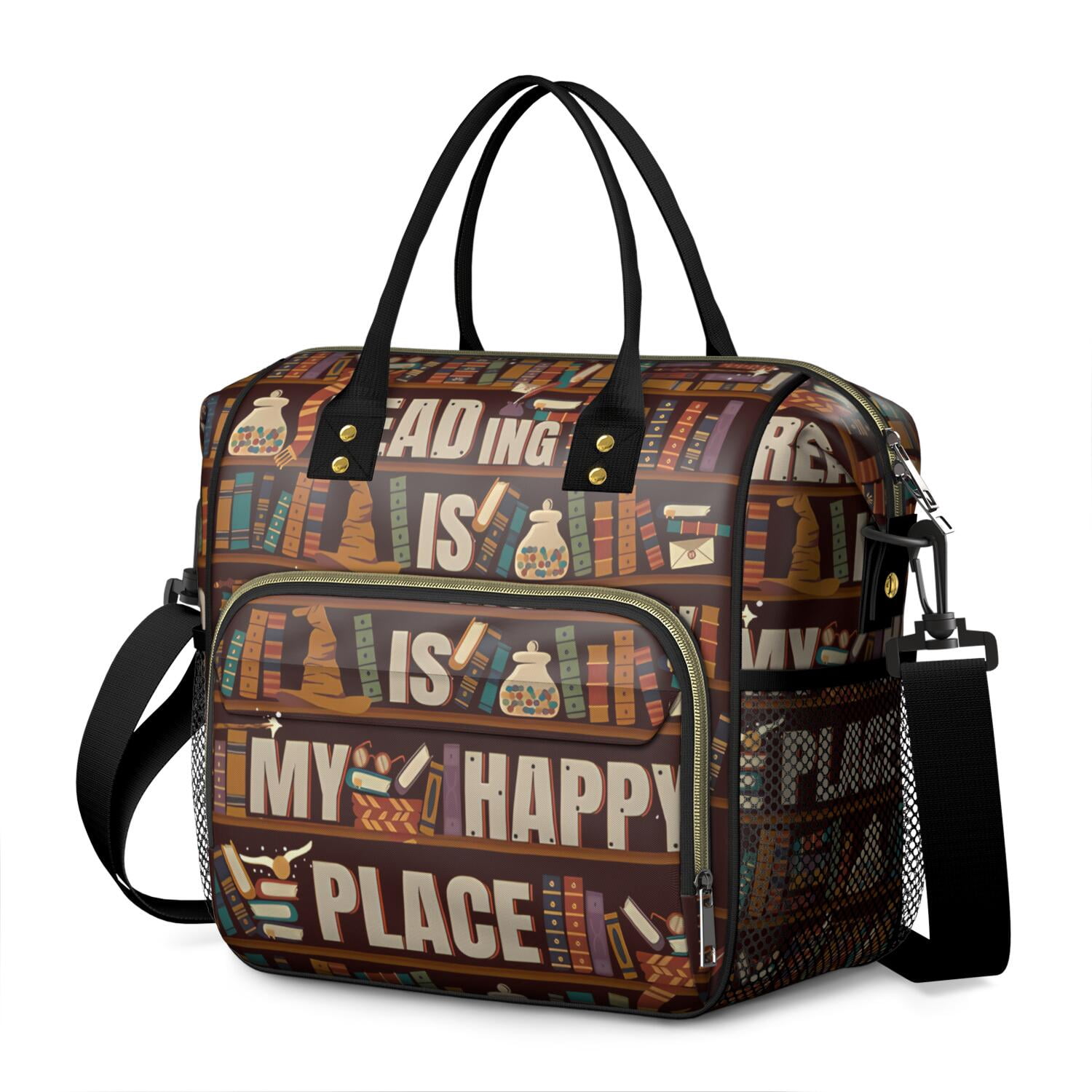 Reusable Large Lunch Box with Book Lover Design Insulated Dual ...