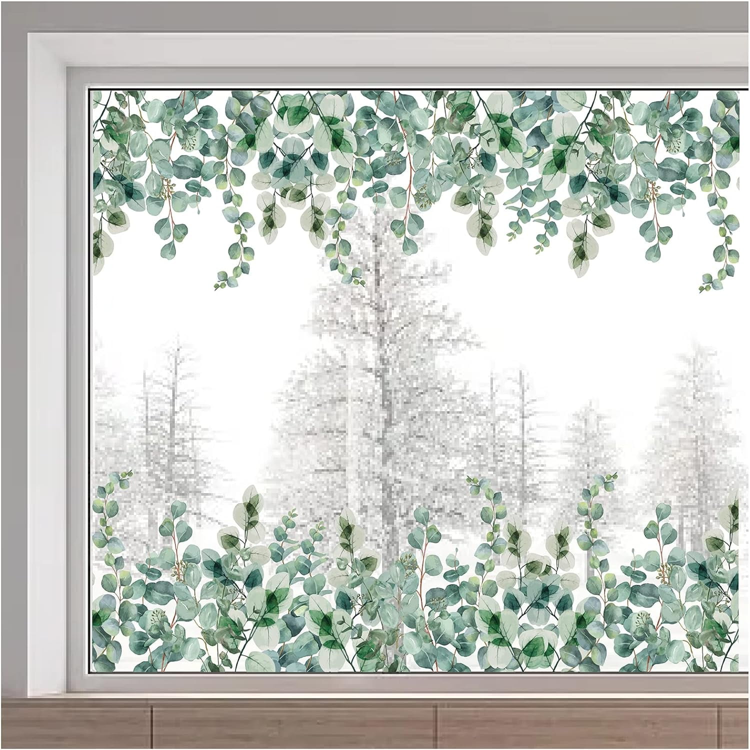 Reusable Large Size Spring Transparent Leaf Window Sticker Removable ...