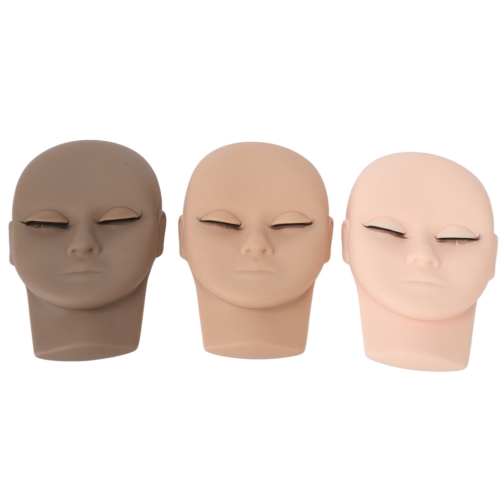 Reusable Lash Mannequin Head with Replaceable Eyelid, 3-Pack Eyelash ...