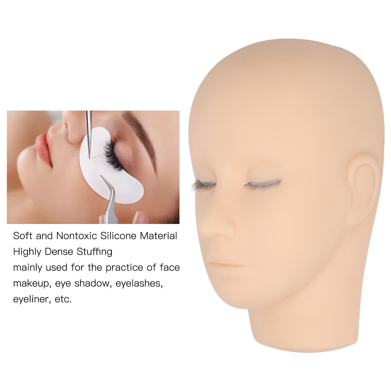 Reusable Lash Training Head, Soft Silicone Face For Makeup Practice, Eyelash Extension Beauty ...