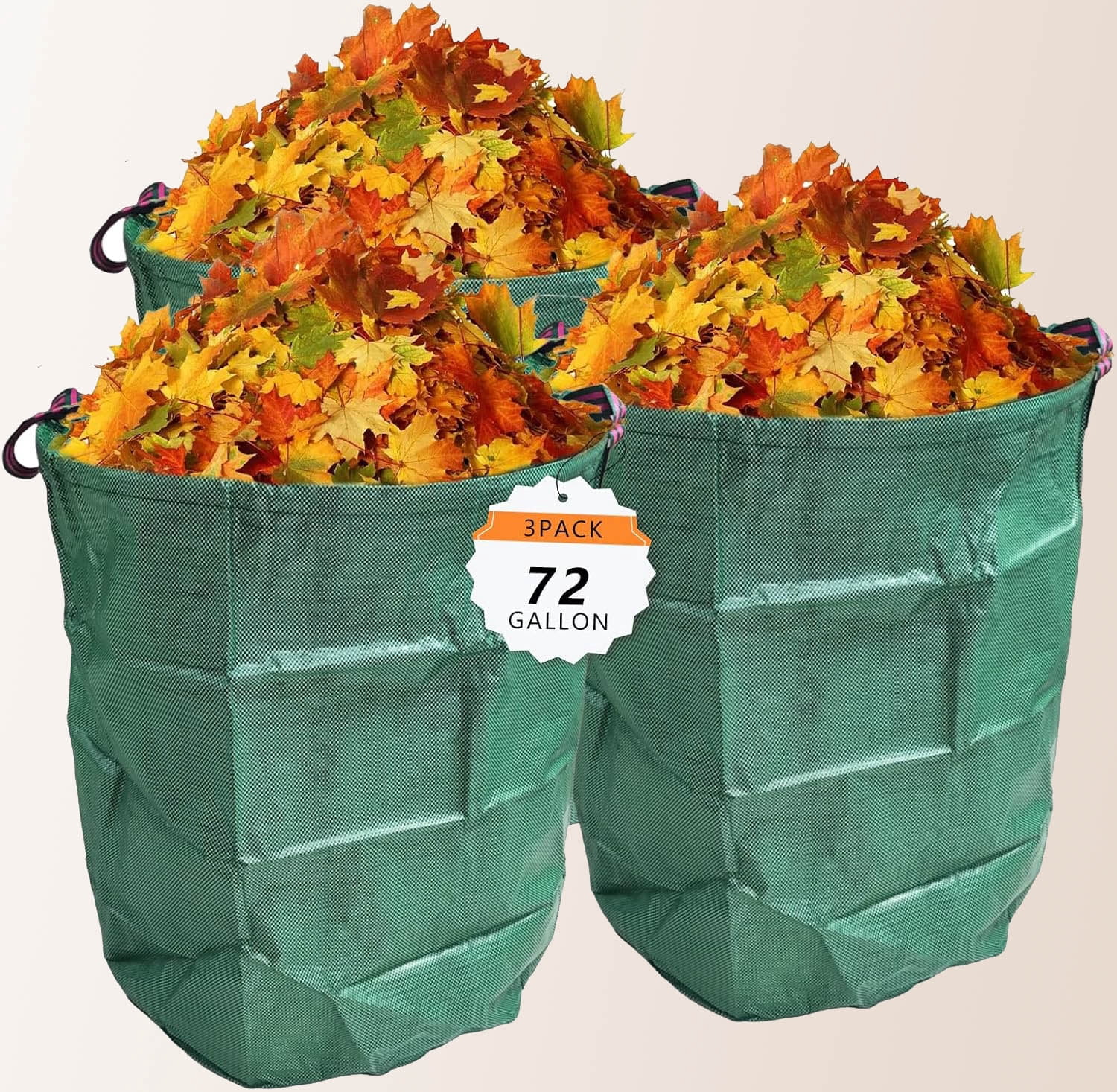 Reusable Lawn & Garden Bags, 3-Pack, Heavy Duty with Reinforced Carry ...