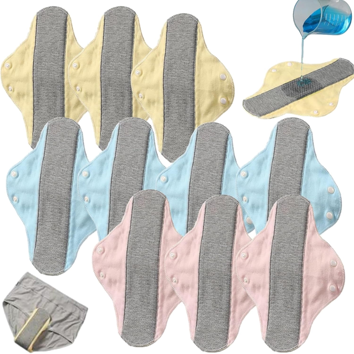 Reusable Leak-Proof & Waterproof Washable Incontinence Pads with ...