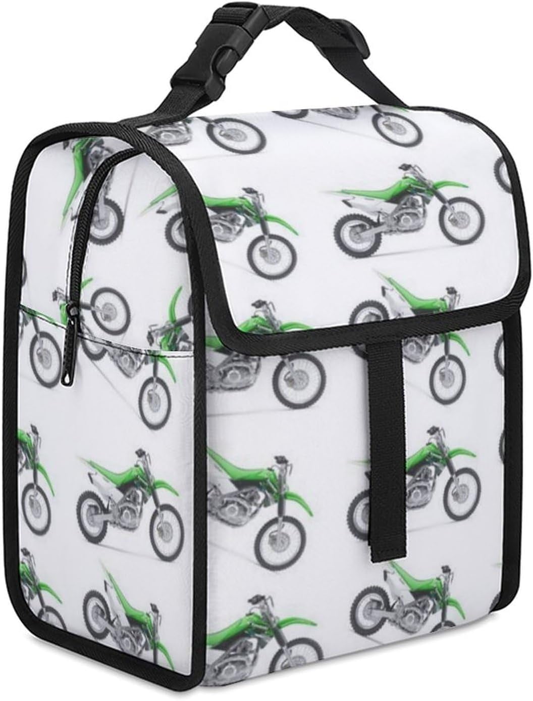 Reusable Leak-proof Insulated Lunch Bag Motorcycle Green Dirt Bike, Cooler Tote for Work, Travel ...