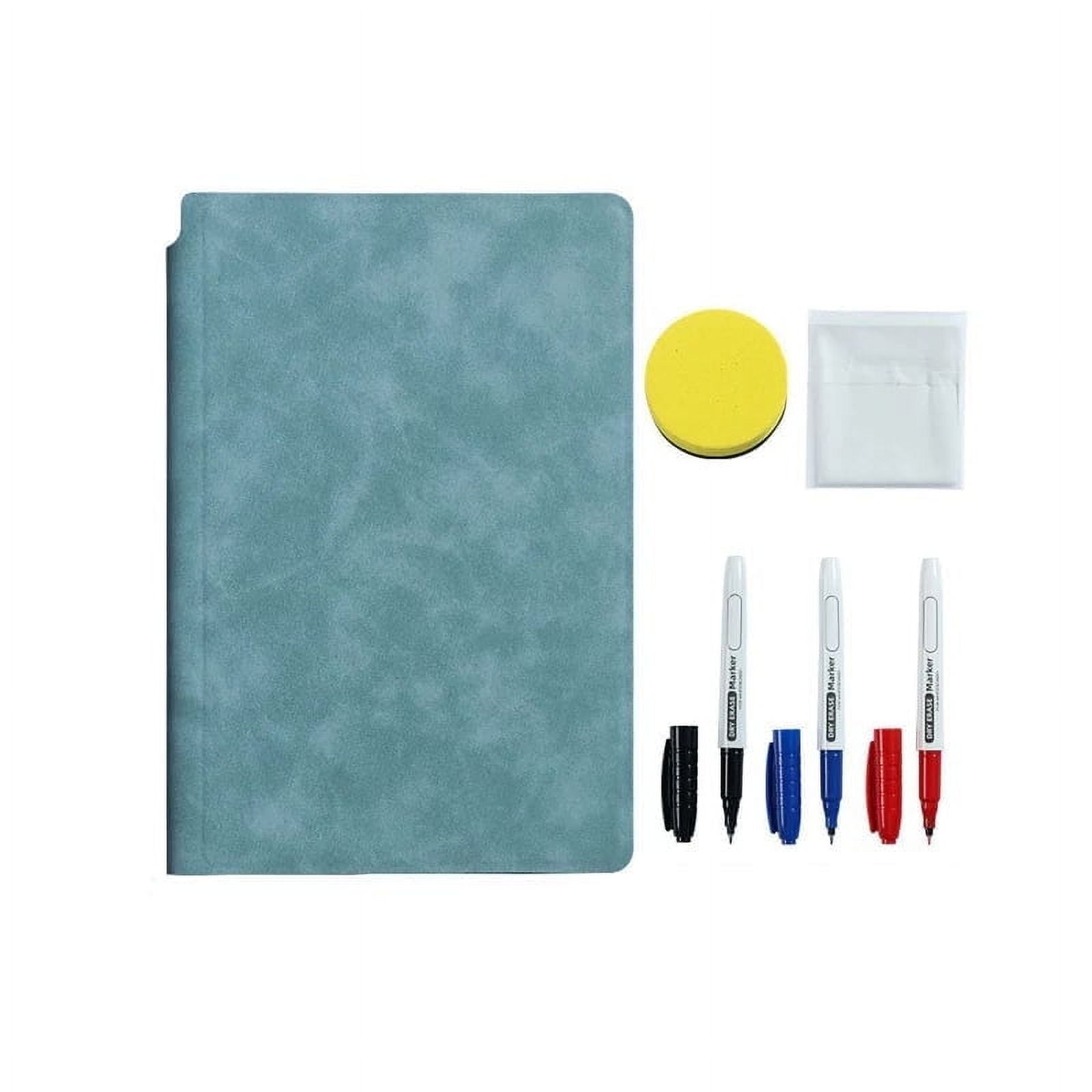 Reusable Leather Whiteboard Notebook Set - Includes 3 Pens, Wiping ...