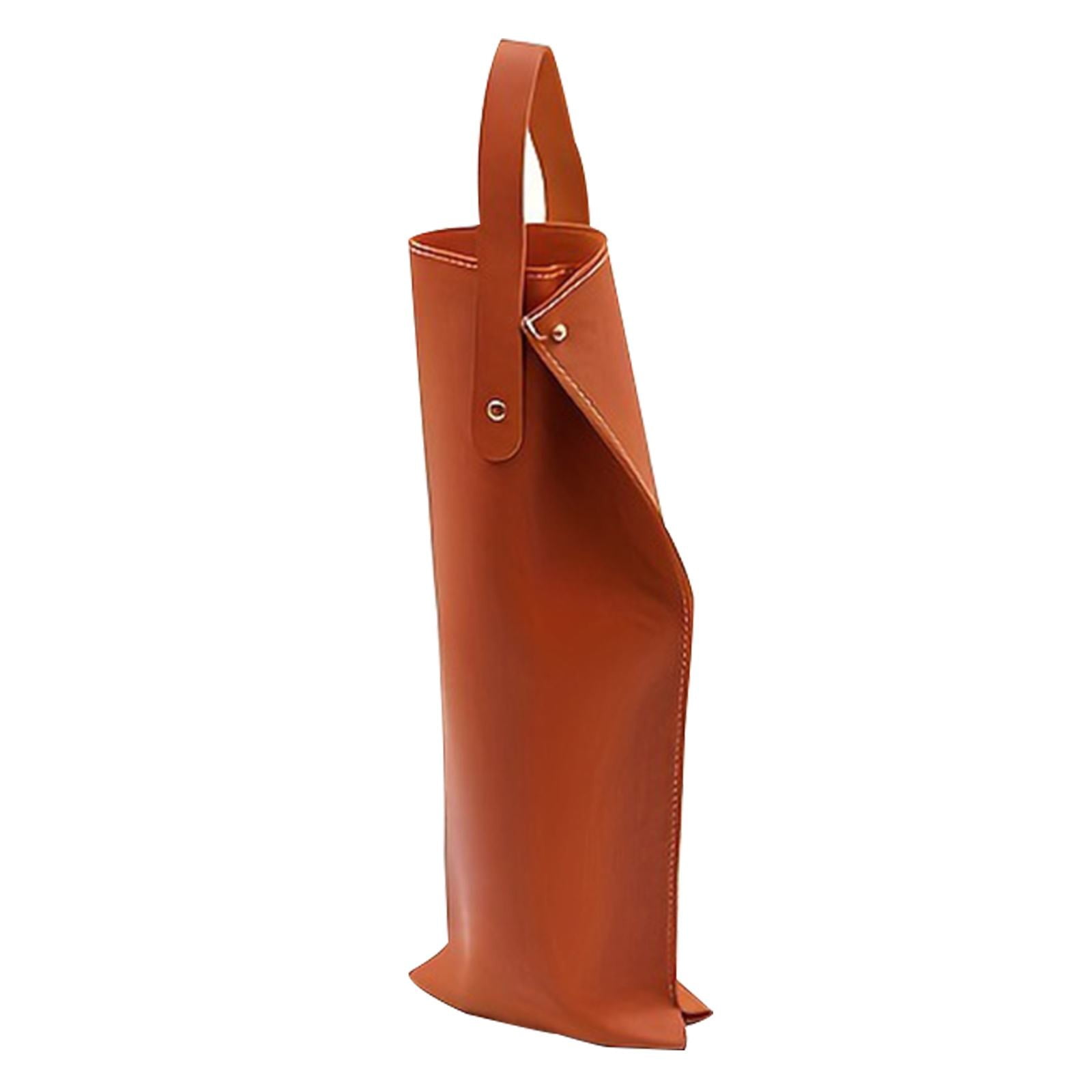 Reusable Leather Wine Tote - Elegant Single Bottle Gift Bag for ...