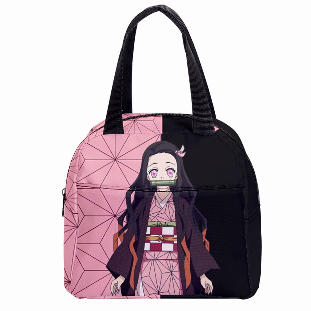 Reusable Lunch Bag Anime Tanjirou Nezuko Zenitsu Student Lunch Tote Bag ...
