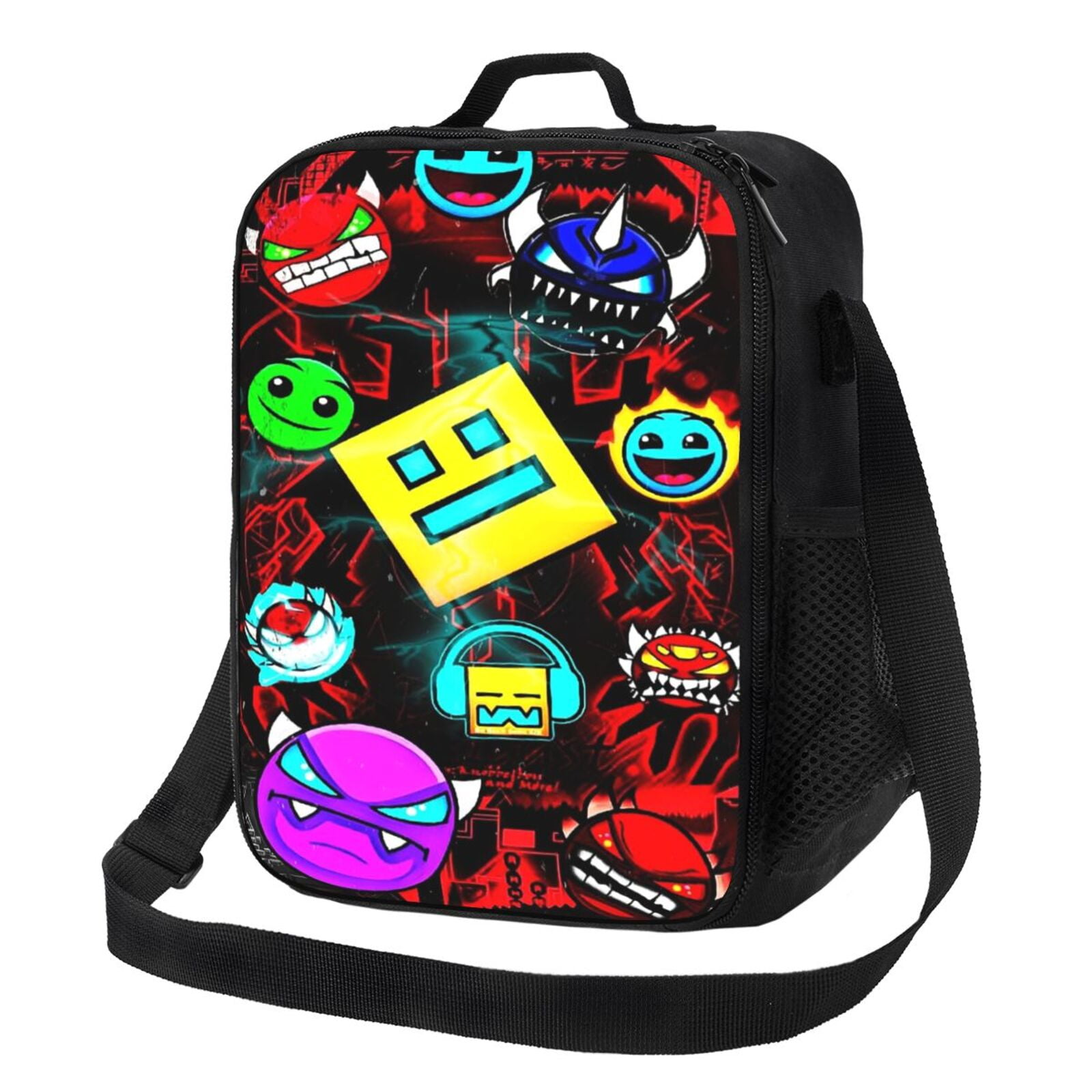 Reusable Lunch Bags Insulated Lunch Box Durable Geometry Dash For Office Work Picnic Travel ...