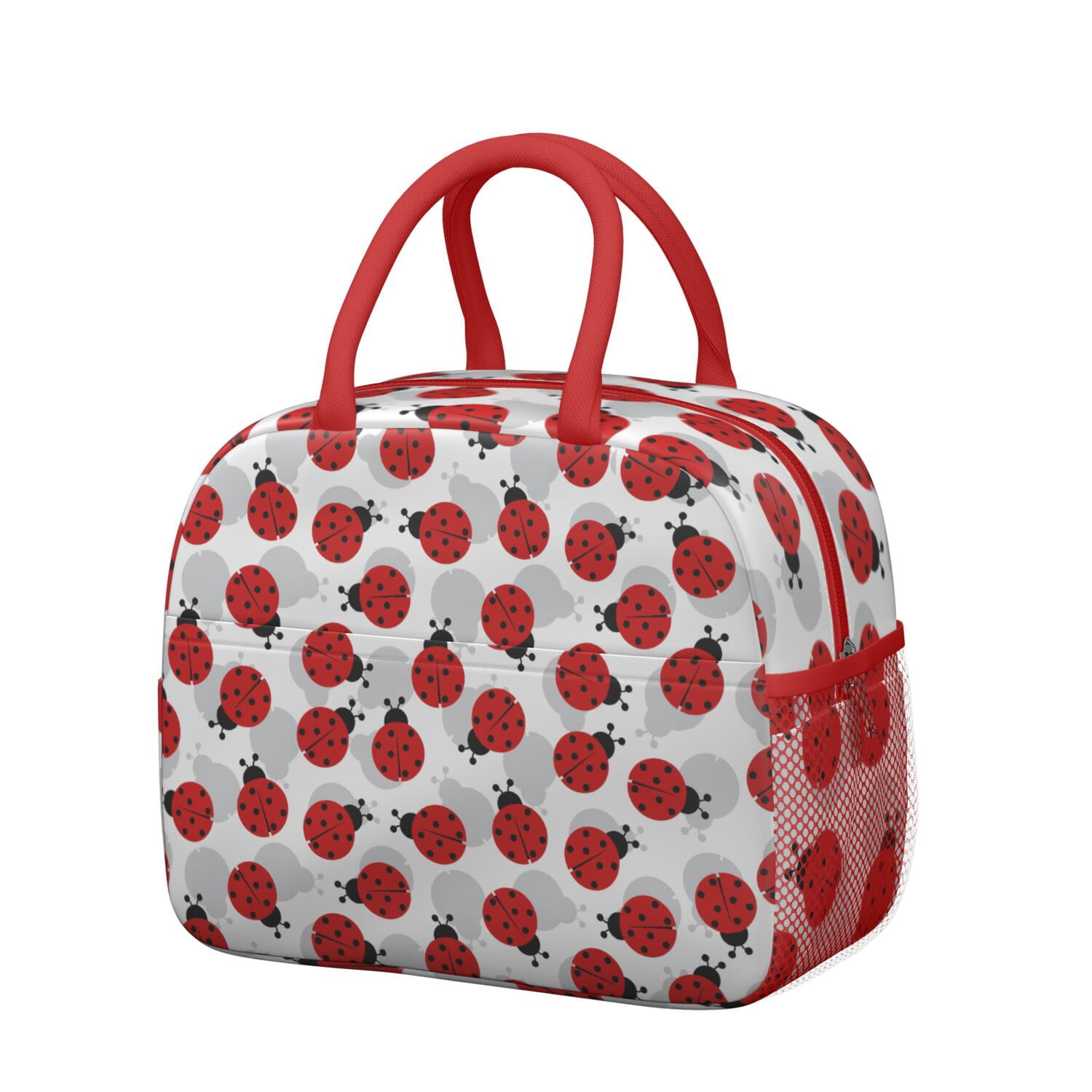 Reusable Lunch Tote with Cartoon Ladybug Design - Waterproof ...