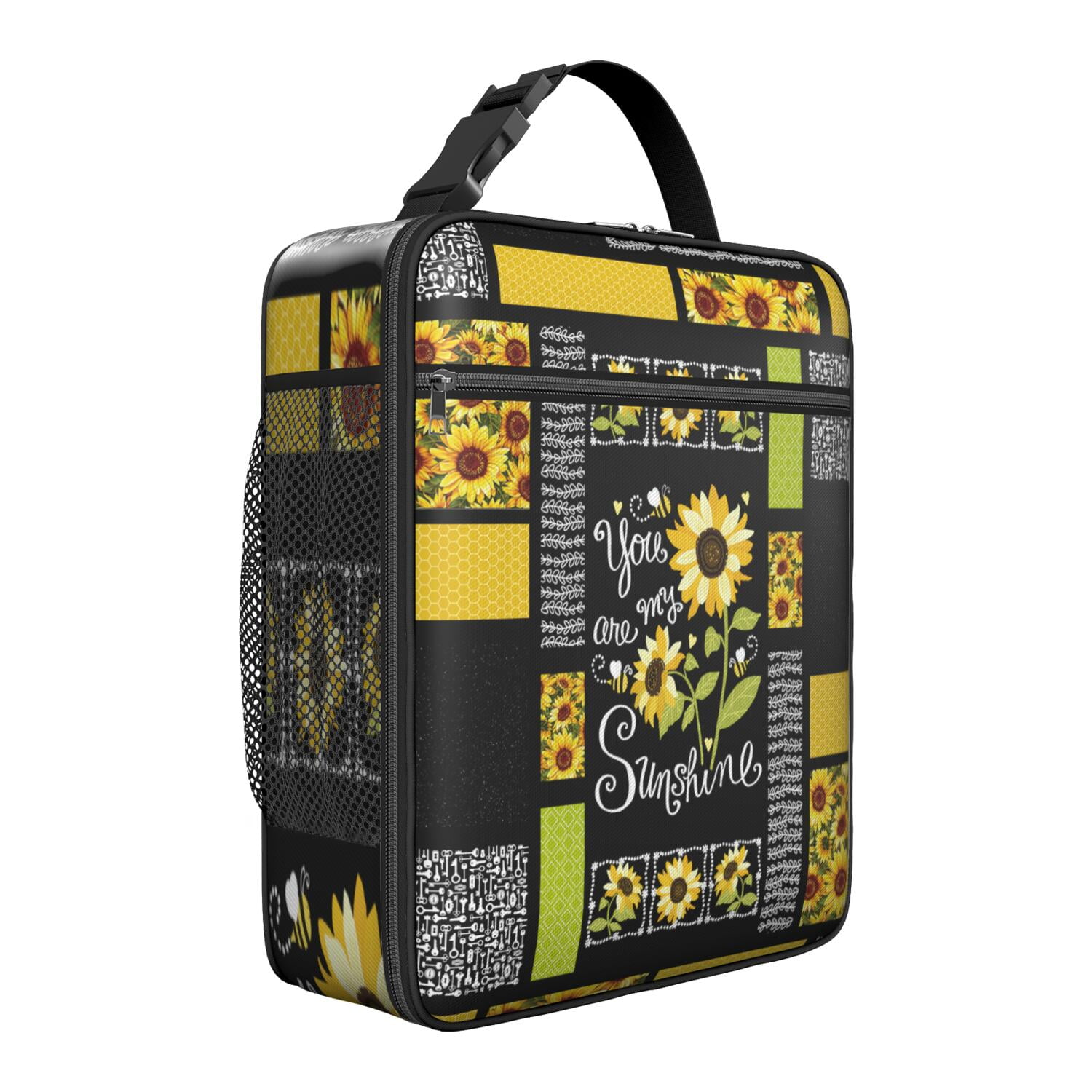 Reusable Lunch Tote with Bright Yellow Sunflower Design for Women Men ...