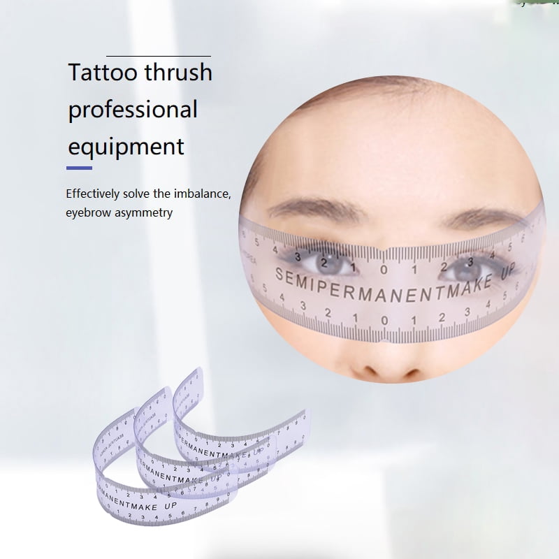 Reusable Makeup Brow Measure Eyebrow Guide Ruler Permanent Tools ...