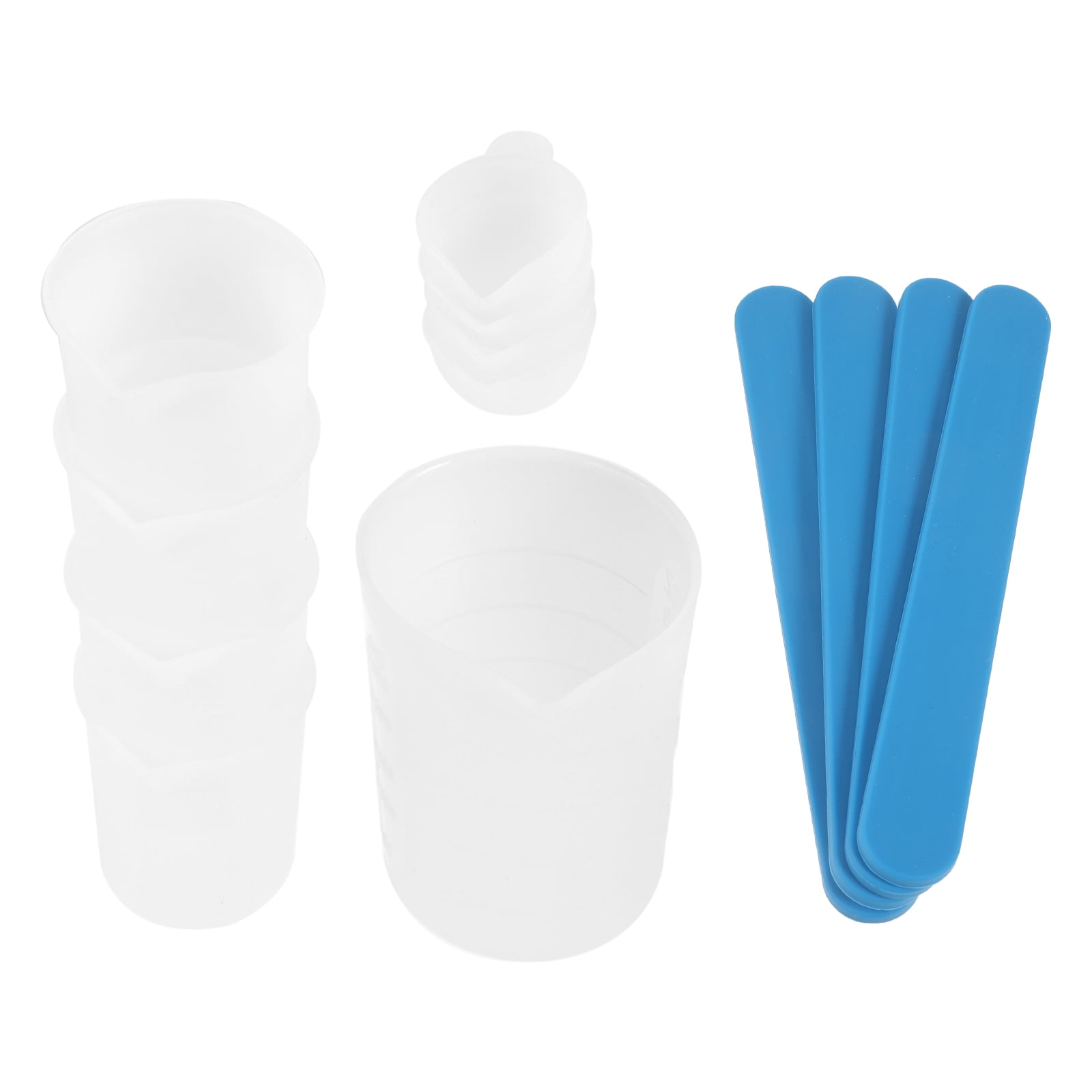 Reusable Measuring Cups Silicone Set Epoxy Mixer Stick Mixing for Resin ...