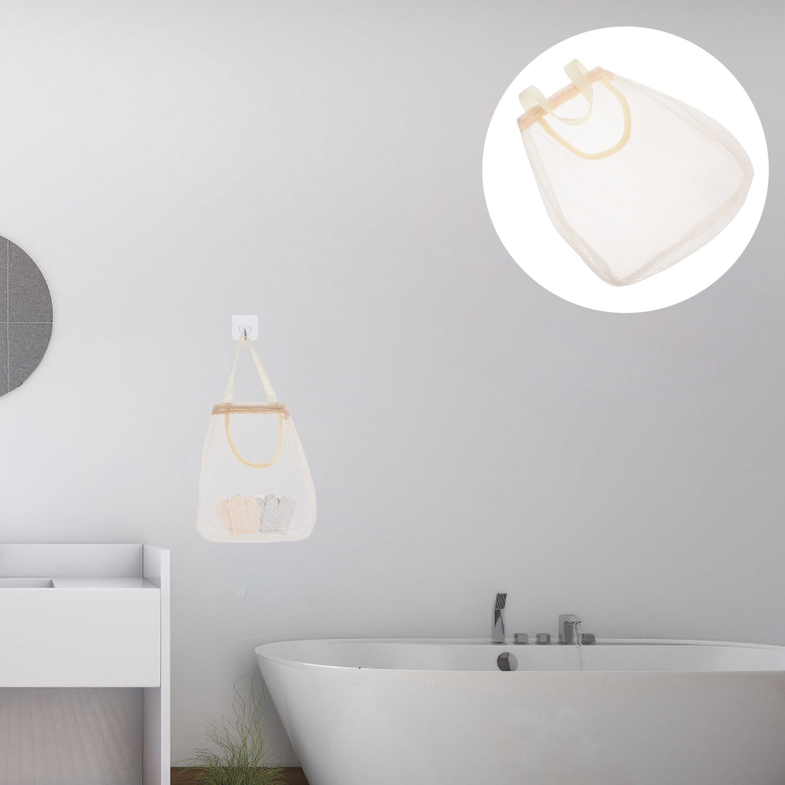 Reusable Mesh Grocery Bag for Vegetables Wall-Mounted Storage Net Bag ...