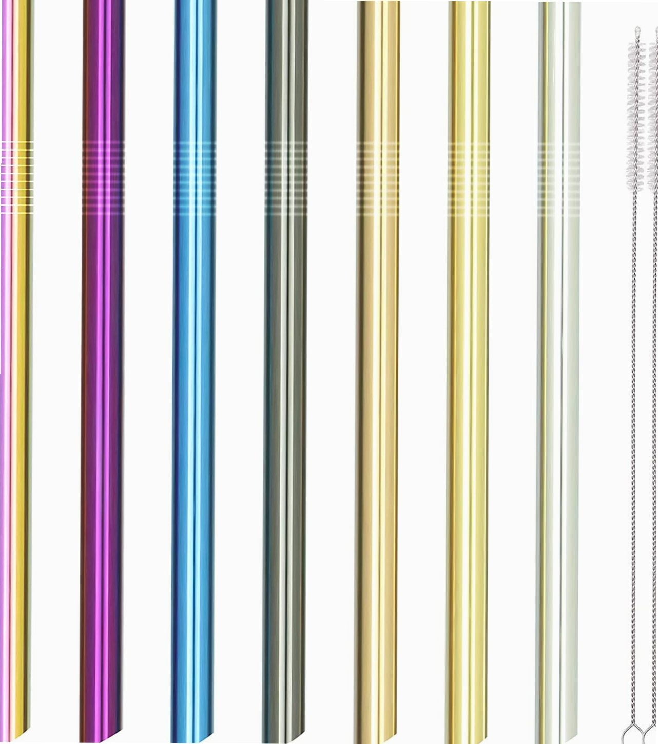 Reusable Metal Boba Smoothies Drinking Straws 0.5'' Extra Wide for ...