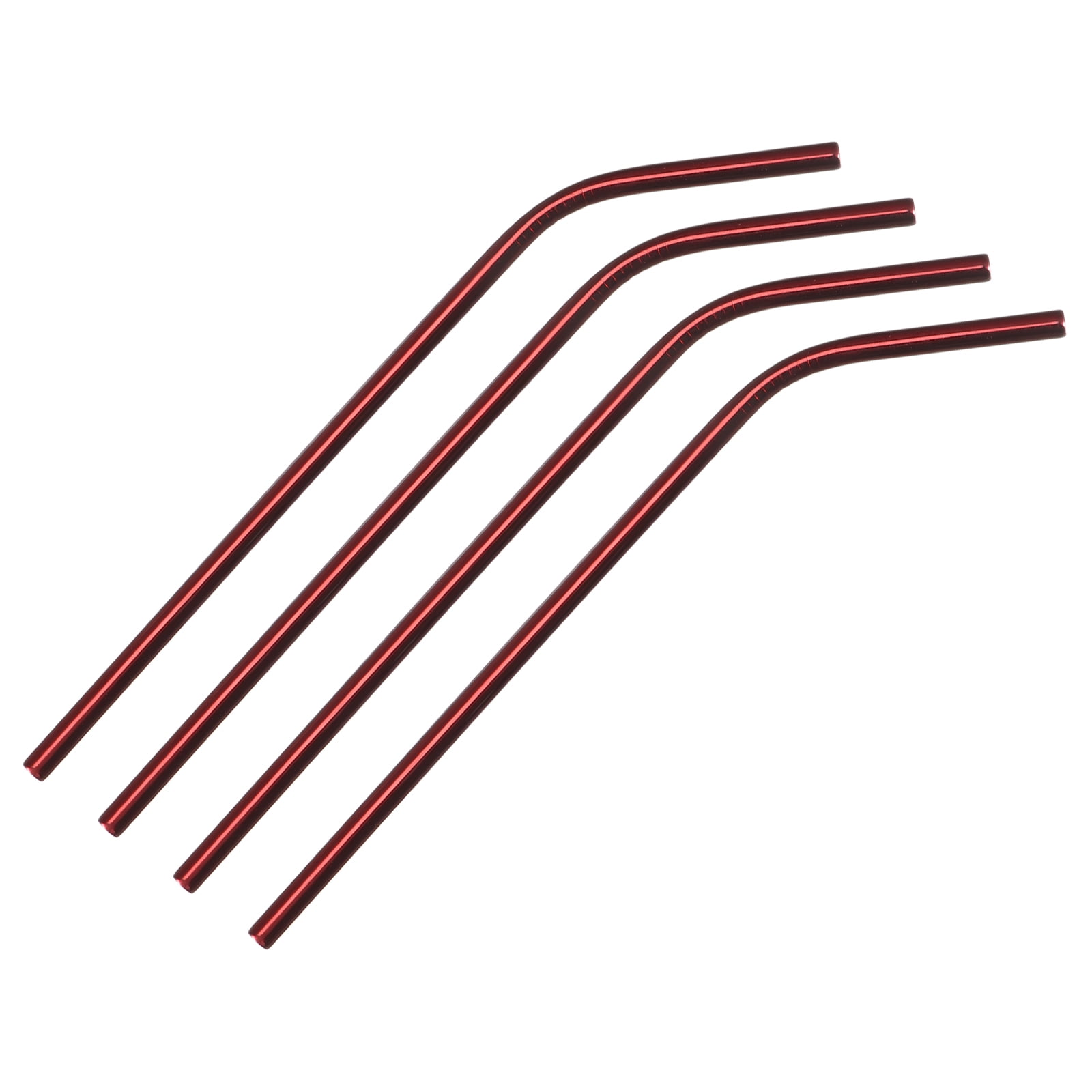 Reusable Metal Straws 4Pcs, Stainless Steel Bent Drinking Straw 10.5 ...
