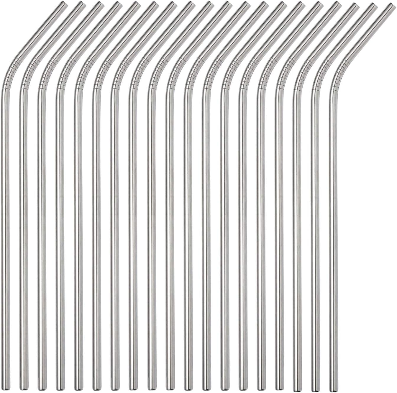 Reusable Metal Straws in Bulk 100 Pieces,8.5'' x 6mm Stainless Steel ...