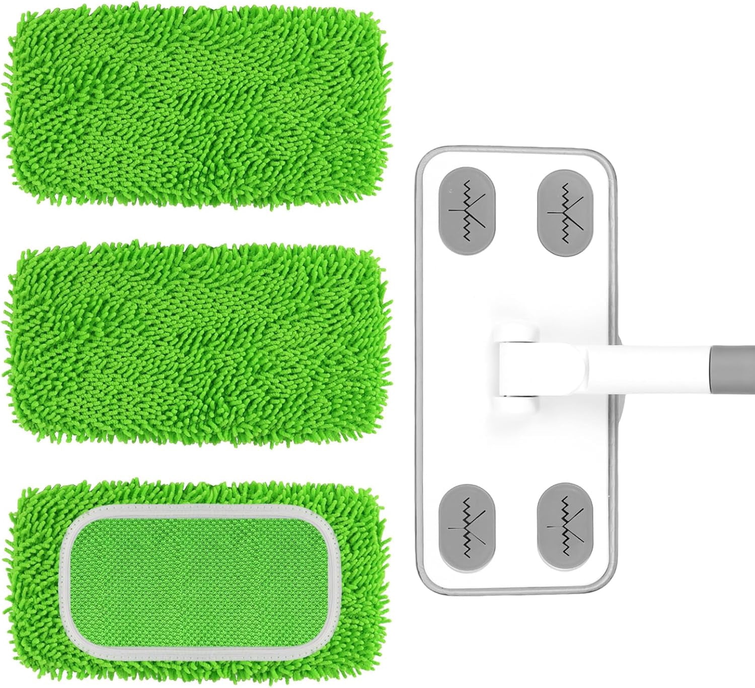 Reusable Microfiber Floor Mop System, Wet & Dry Sweeper Kit, Includes 1 ...