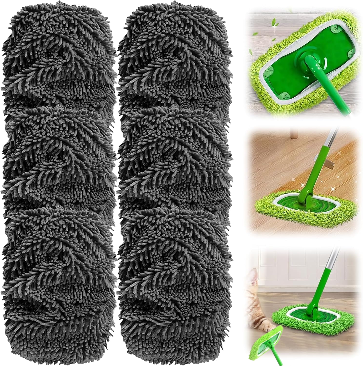 Reusable Microfiber Mop Pads, 2025 New Reusable Mop Pads Refill ...