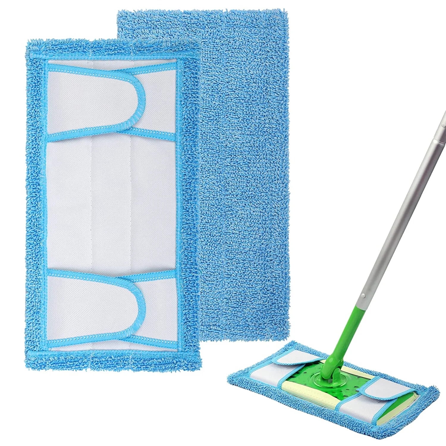 Reusable Microfiber Mop Pads for Swiffer Sweeper & All 10-12 Inch Flat ...