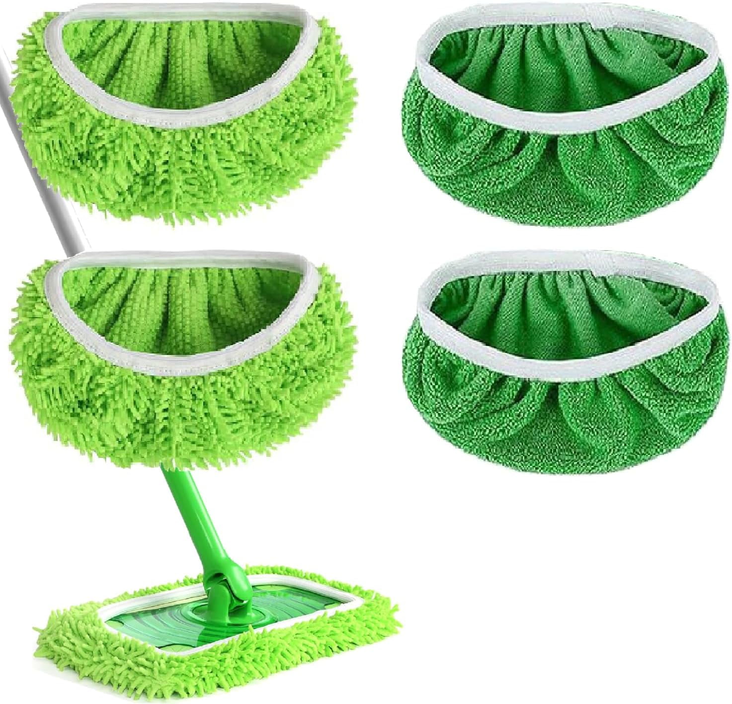 Reusable Microfiber Mop Pads Washable Wet Pads Compatible with Swiffer ...