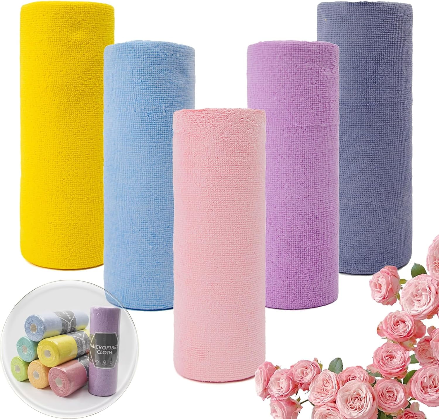 Reusable Microfiber Paper Towels Roll, 2025 New Beneathk Microfiber ...