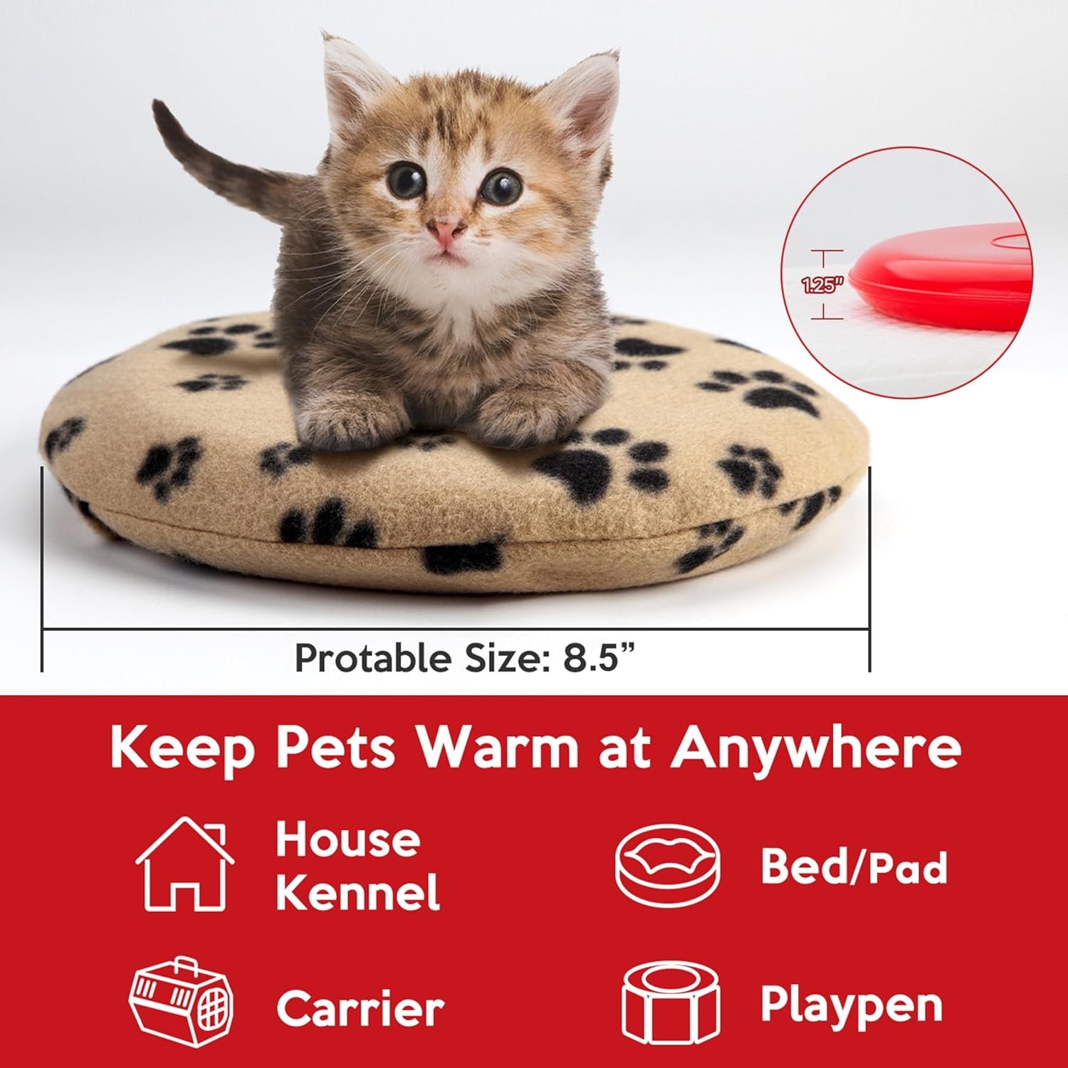 Reusable Microwave Pet Heating Pad – Waterproof Gel Heat Disc, Safe ...