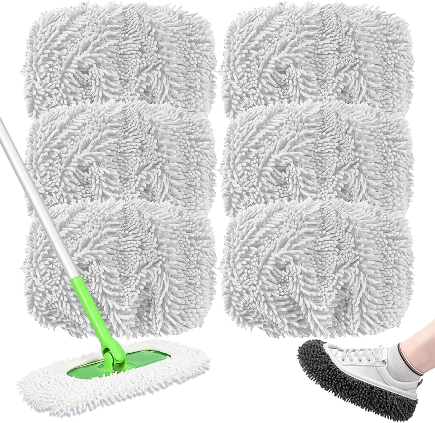 Reusable Mop Pads, 2025 New Reusable Microfiber Mop Pads, Washable Dry ...