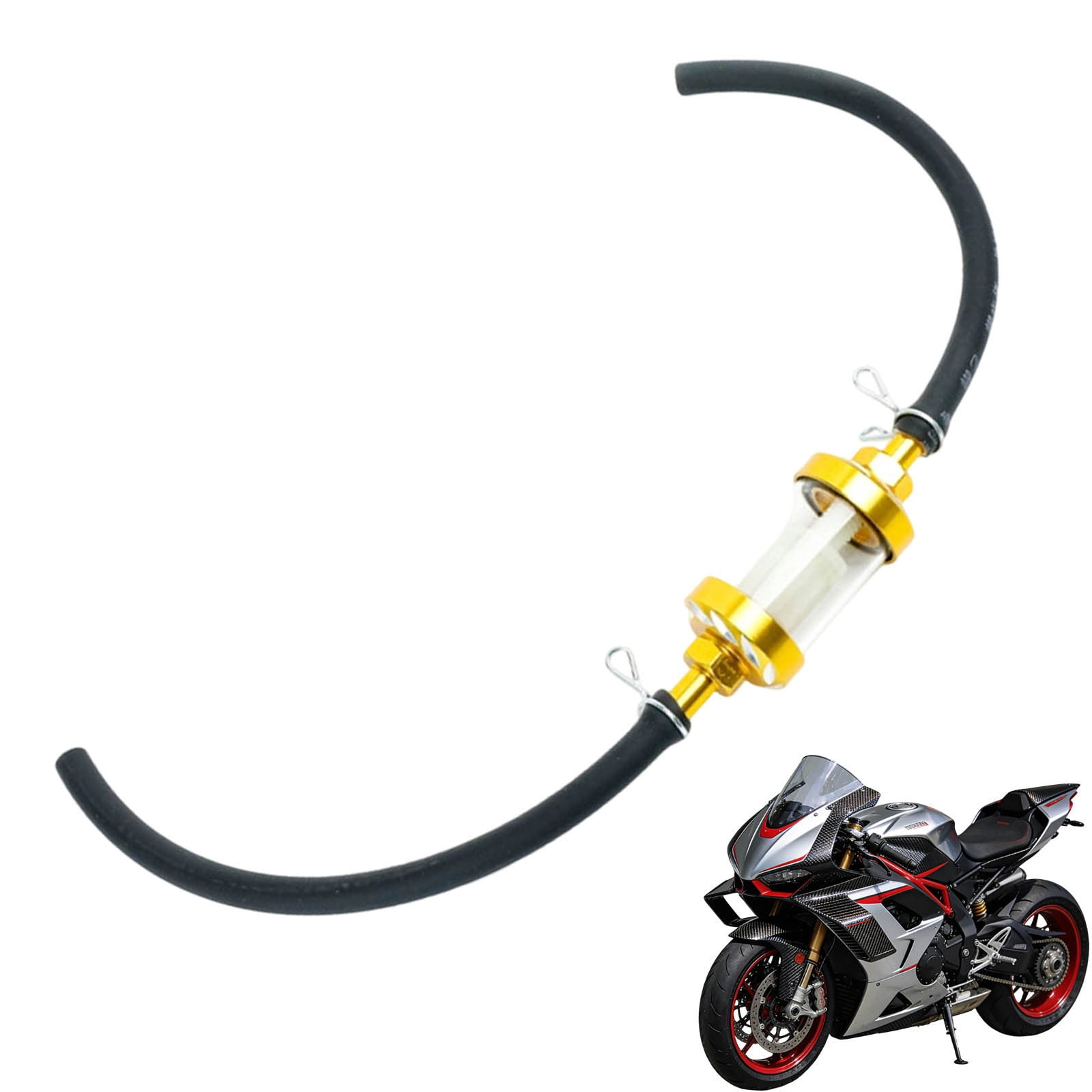 Reusable Motorcycle Filter with Transparent Glass Bowl, High Flow ...