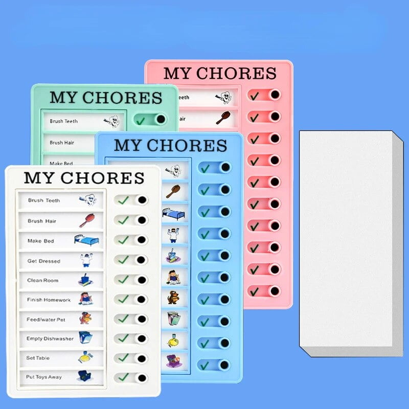 Reusable My Chores Checklist Daily Planner Memo Plastic Board Chore Chart Responsibility ...