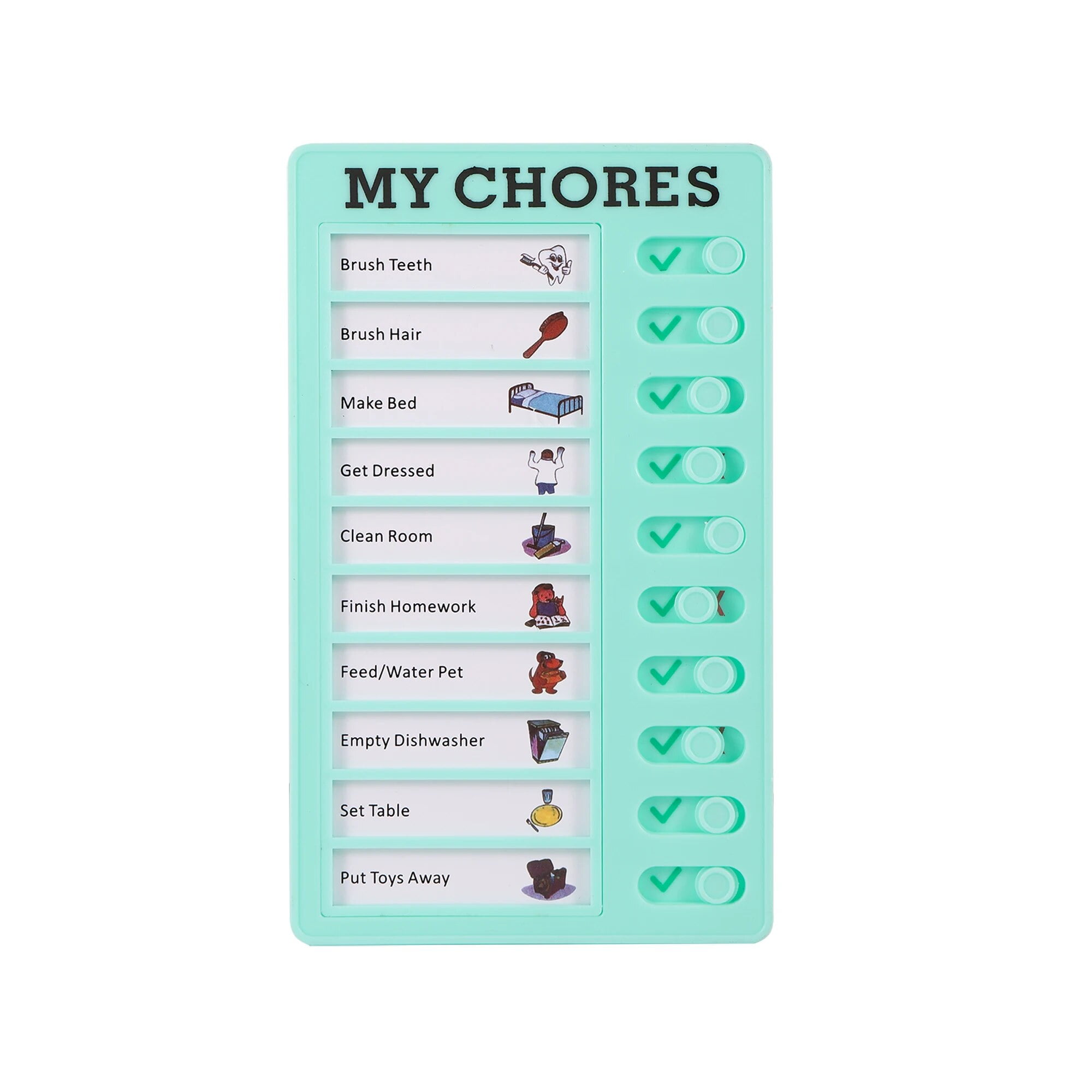 Reusable My Chores Checklist Daily Planner Memo Plastic Board Chore Chart Responsibility ...
