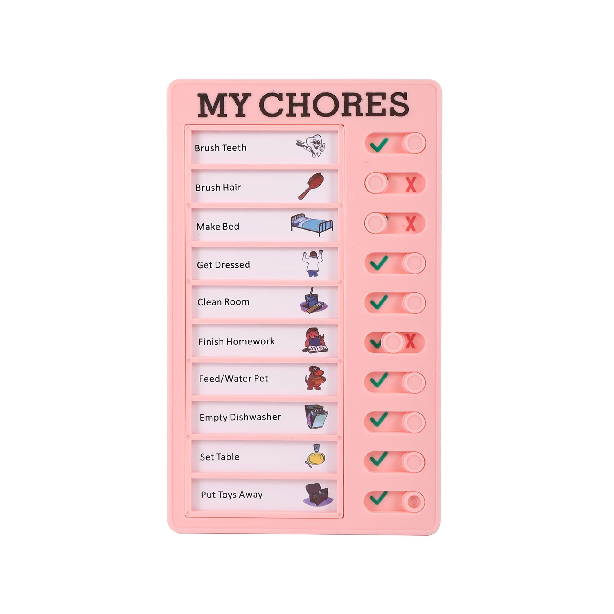 Reusable My Chores Checklist Daily Planner Memo Plastic Board Chore Chart Responsibility ...