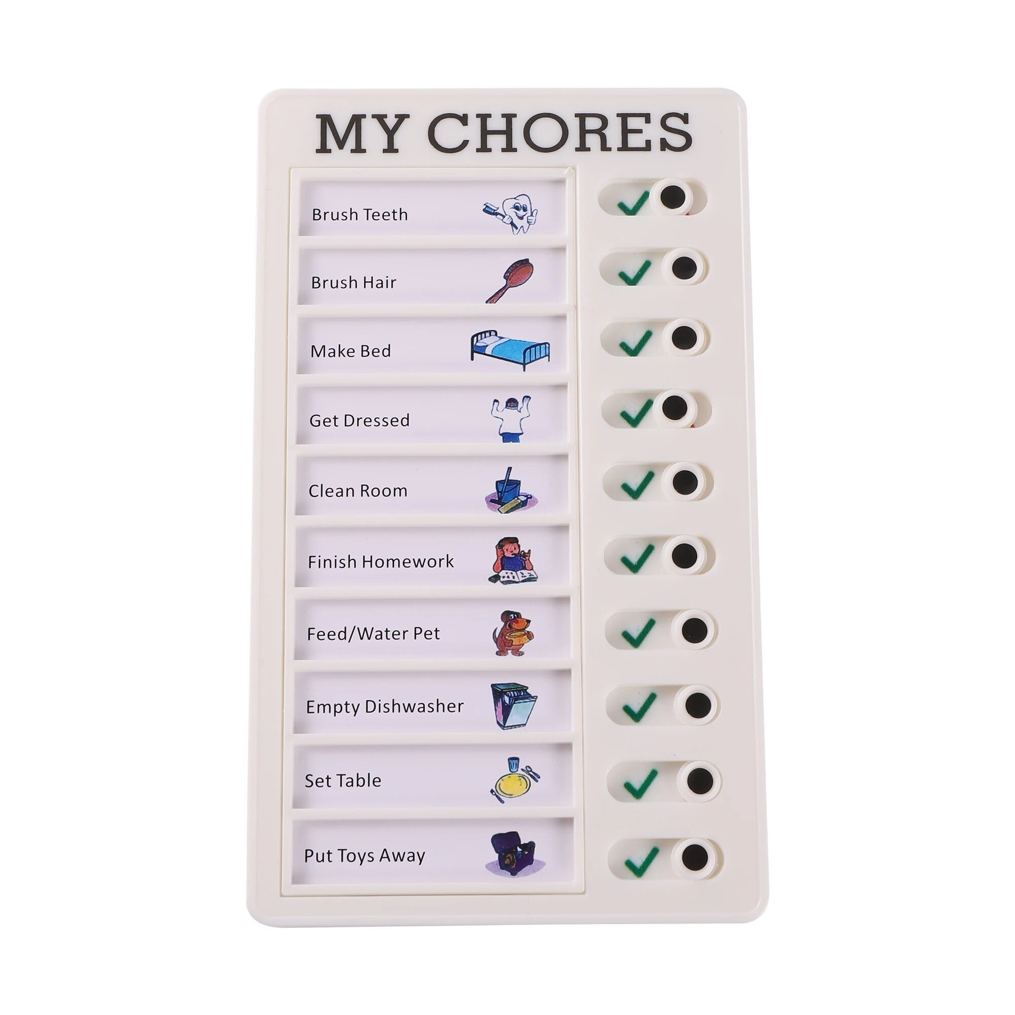Reusable My Chores Checklist Daily Planner Memo Plastic Board Chore Chart Responsibility ...