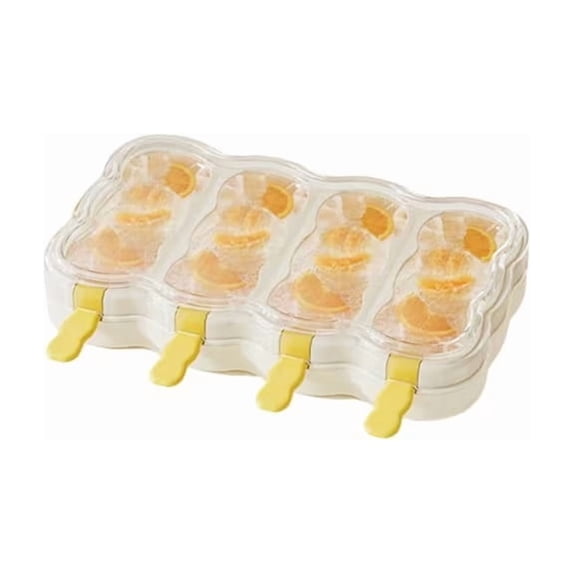 Reusable Non-Stick Four-Grid Ice Cream Mold with Lid - Perfect Popsicle ...
