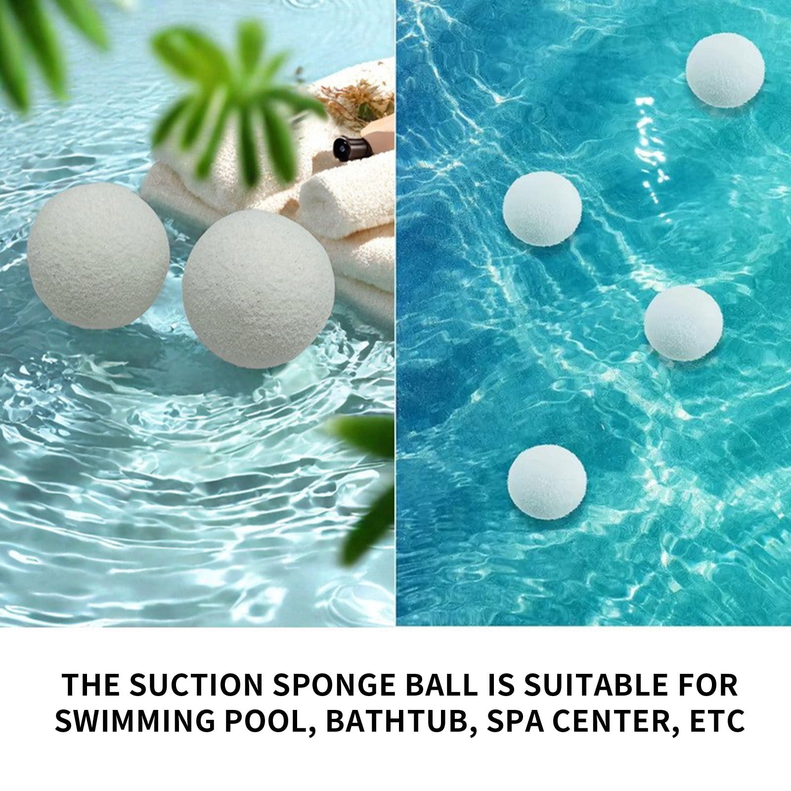 Reusable Oil Absorbing Sponge Balls 4 Pcs, For Swimming Pools Bathtubs ...
