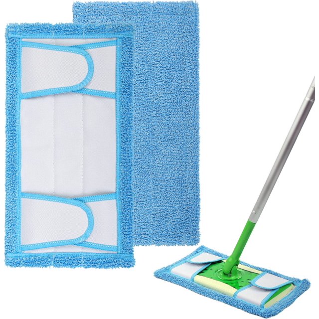 Reusable Pads for Swiffer Sweeper Mop, 12.5'' Microfiber Mop Refill Pad ...
