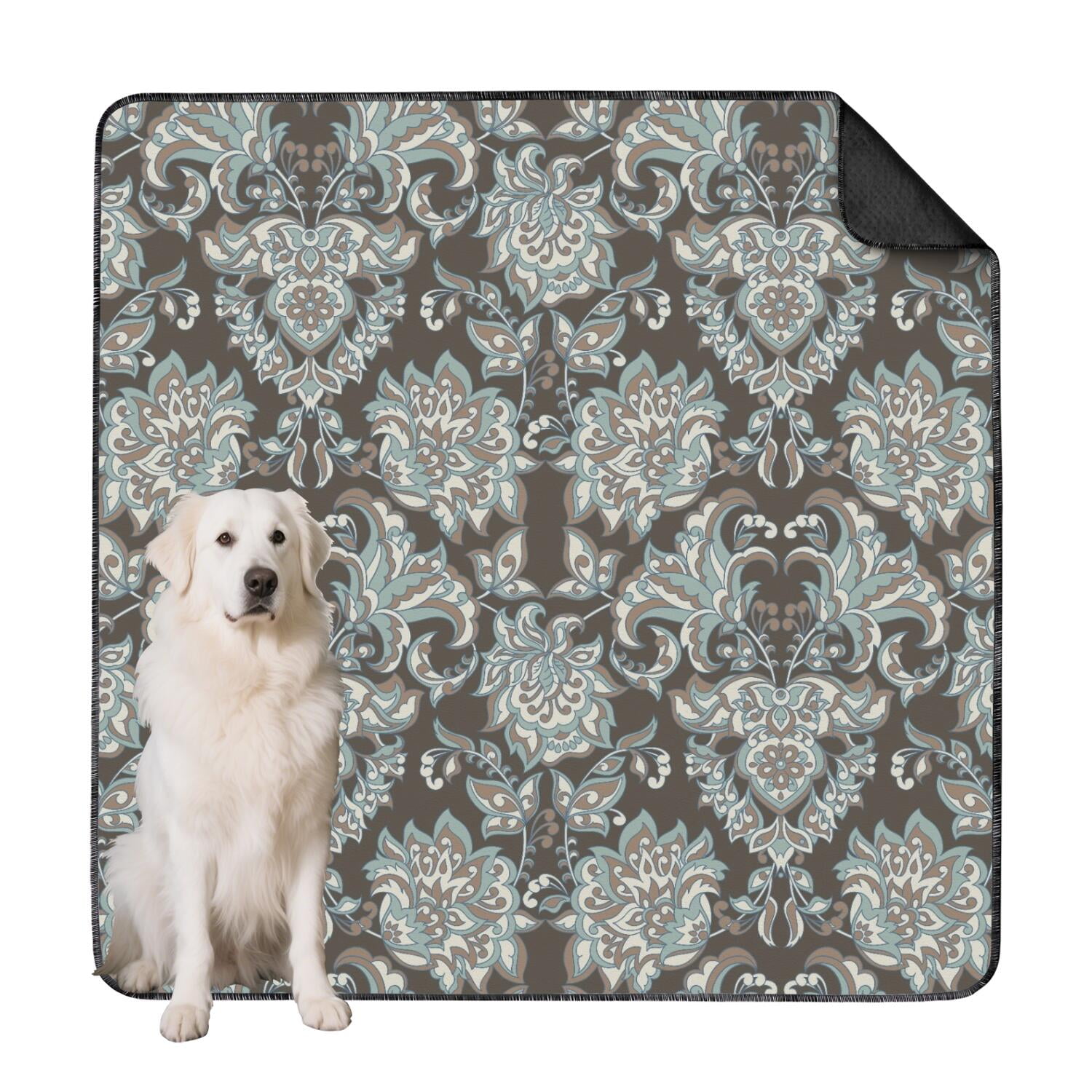 Reusable Paisley Dog Pee Pad 72"x72", Highly Absorbent Training Mat ...