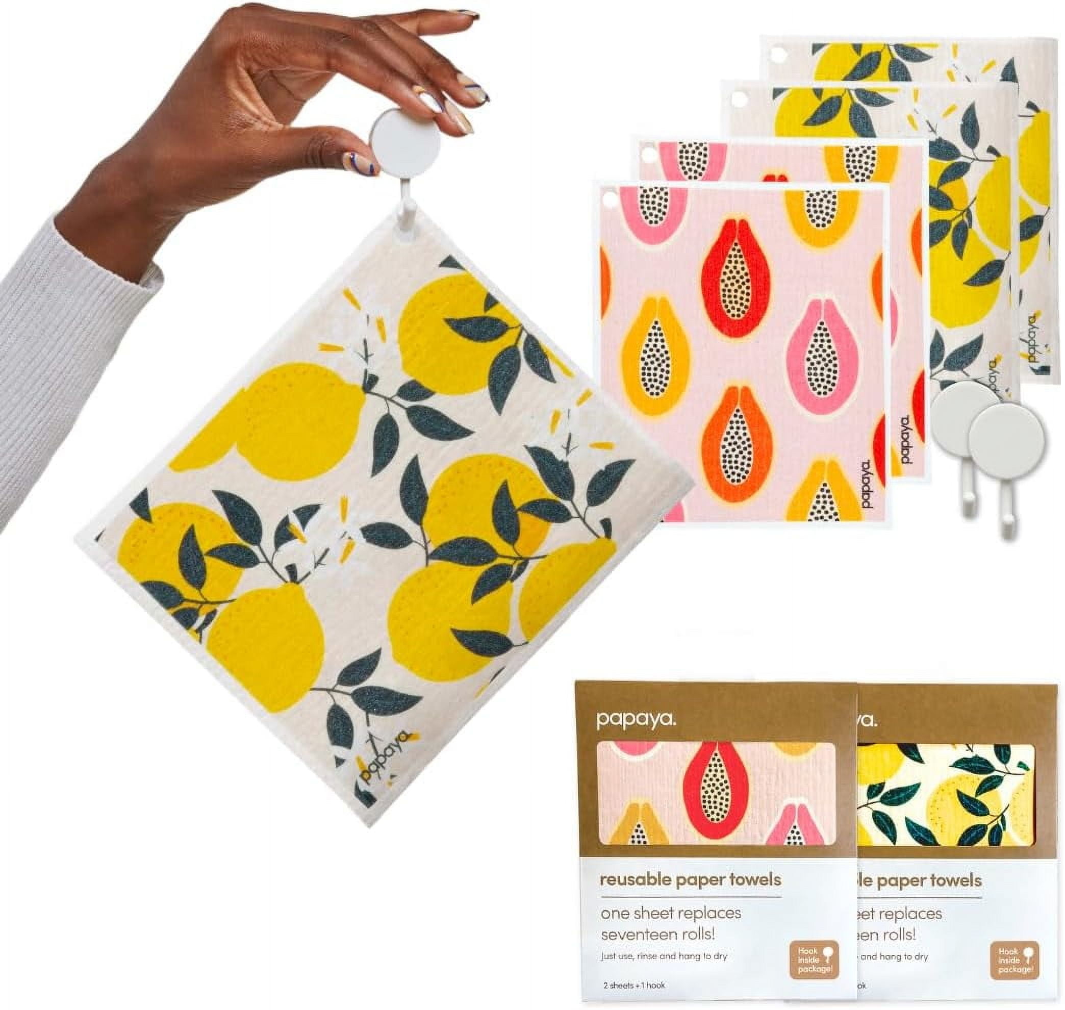 Reusable Paper Towels, Premium Swedish Dishcloths, Washable Reusable ...