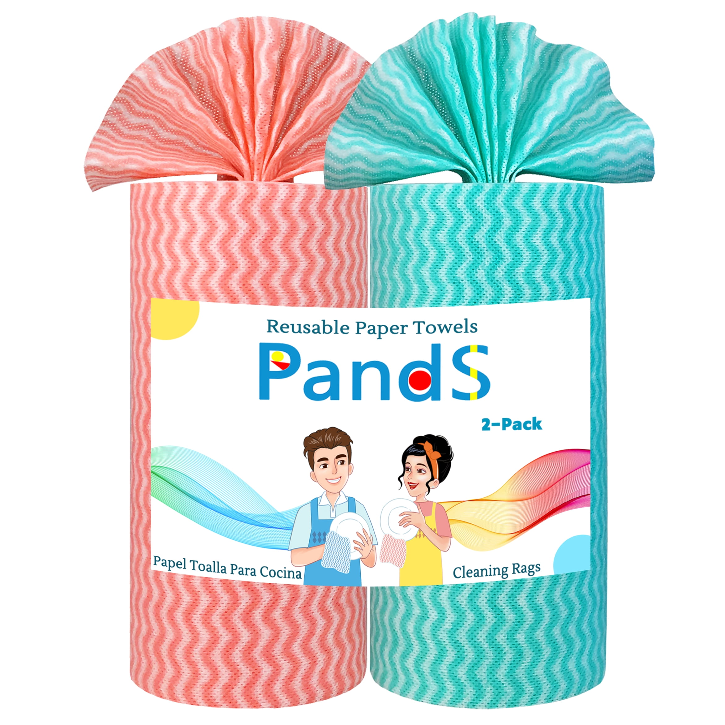 Reusable Paper Towels Washable, 120Ct Dish Cloths for Washing Dishes ...