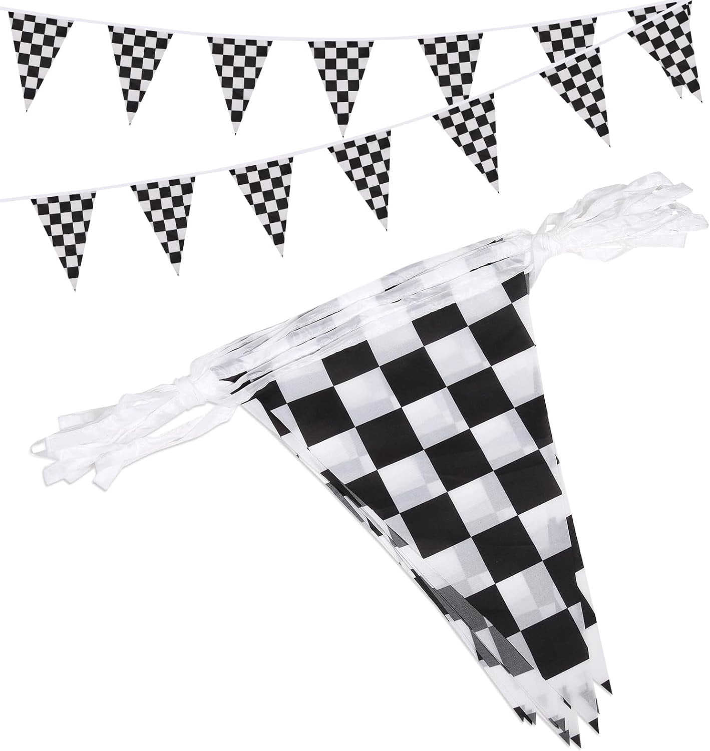 Reusable Party Decoration Pennant Banner - 21 Pcs Black & White ...