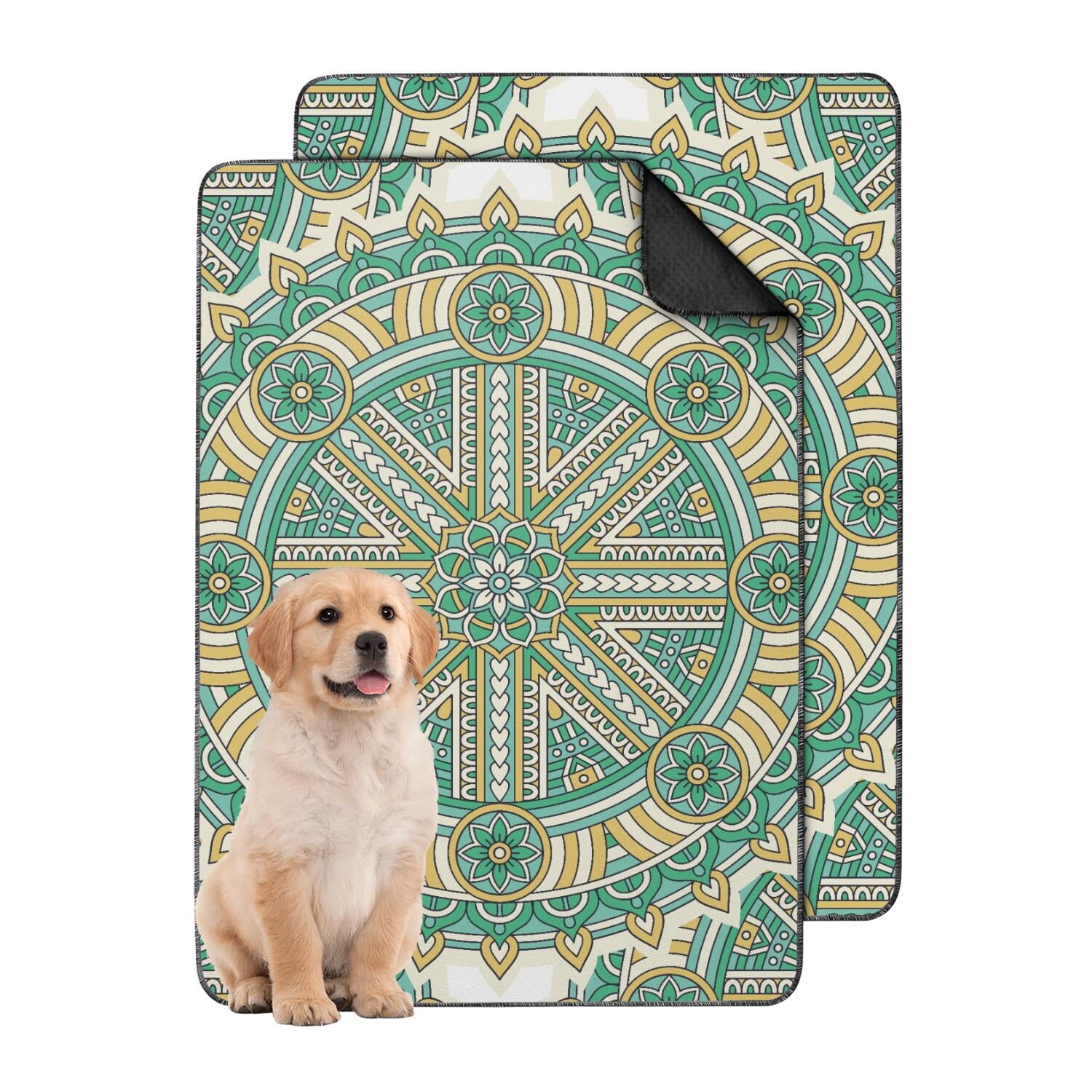 Reusable Pee Pads for Puppy Training, 24" x35" Mandala Design, Quick ...