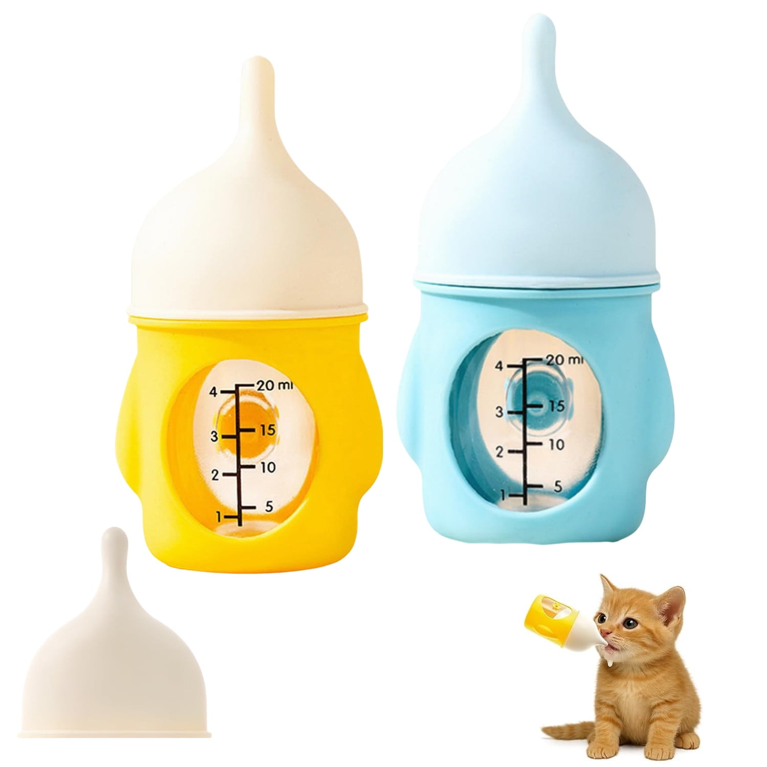 Reusable Pet Feeding Bottle,Leak-Proof Squeezable Kitten Bottle Feeding ...