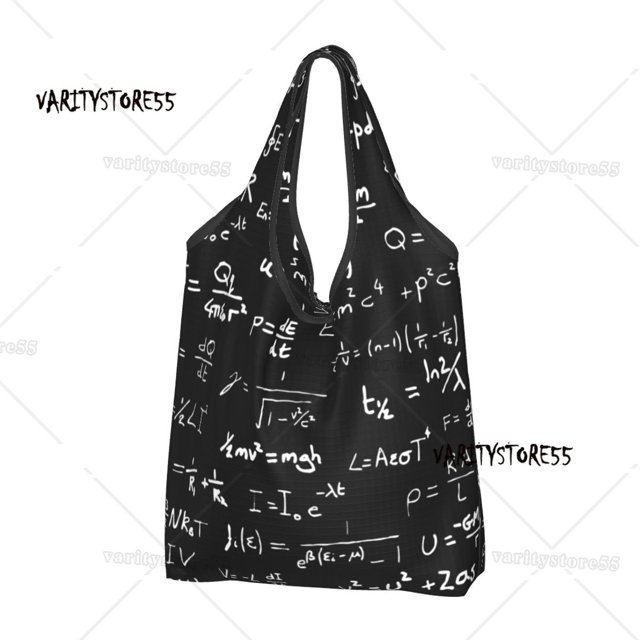 Reusable Physics Equation Science Shopping Bags for Groceries Foldable ...