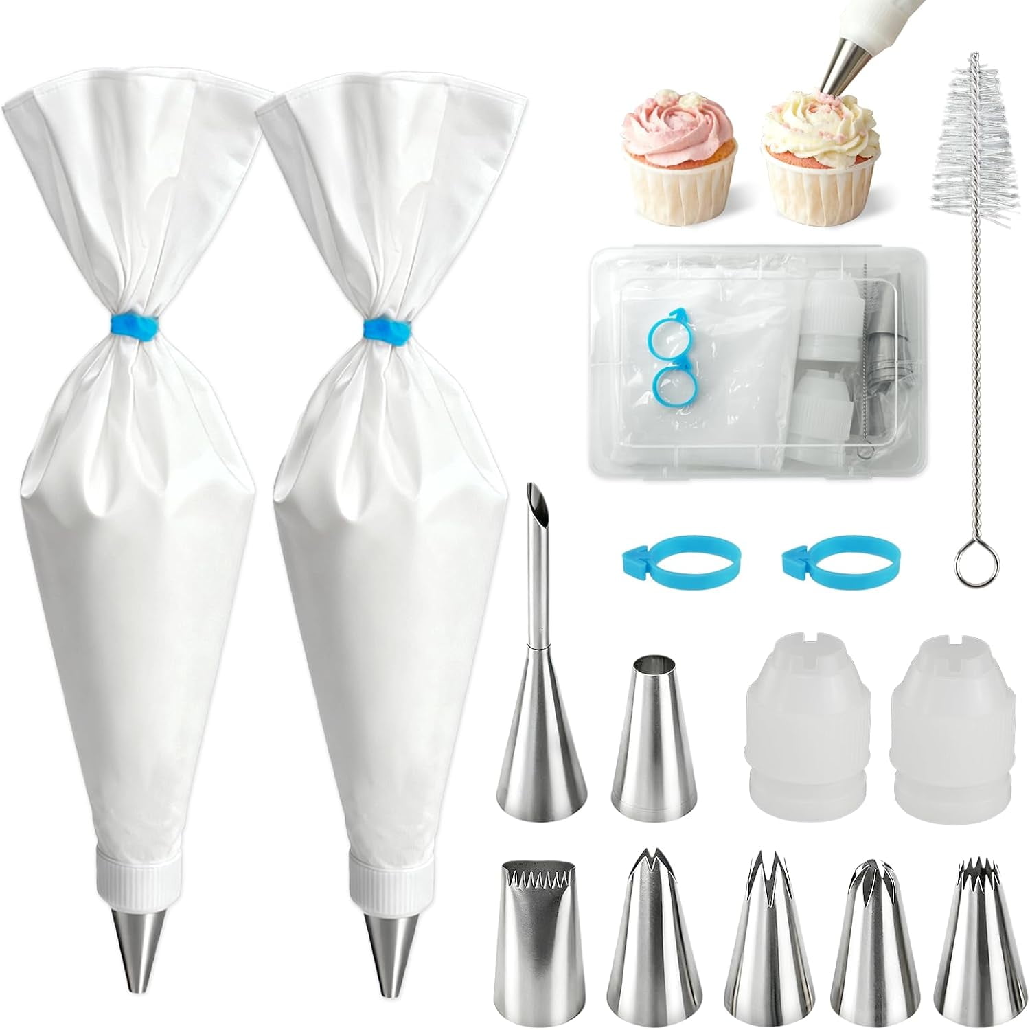 Reusable Piping Bags and Tip Set,16inch Pastry Bags,for Cake Decorating ...