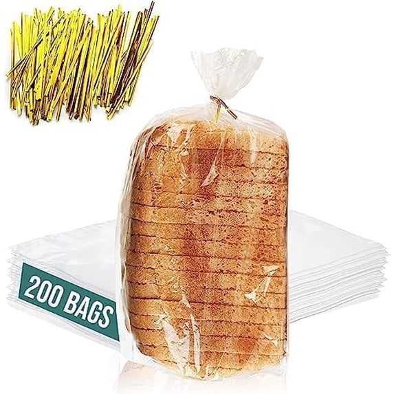Reusable Plastic Bread Bags for Homemade Bread - 200 Pack Clear Bag ...