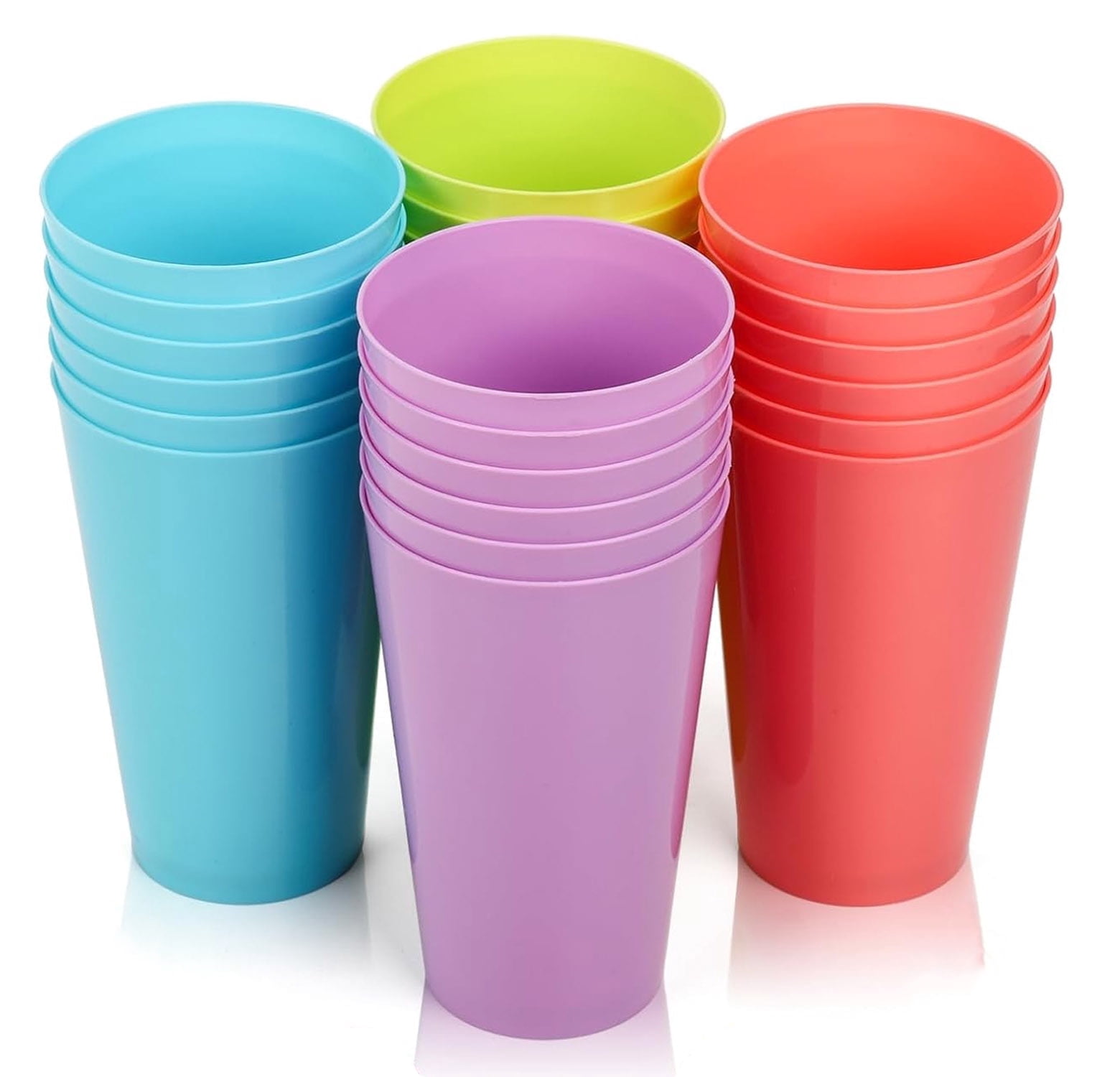 12Pcs 330ml Reusable Plastic BBQ Cups, Colorful Stackable Tumblers ...