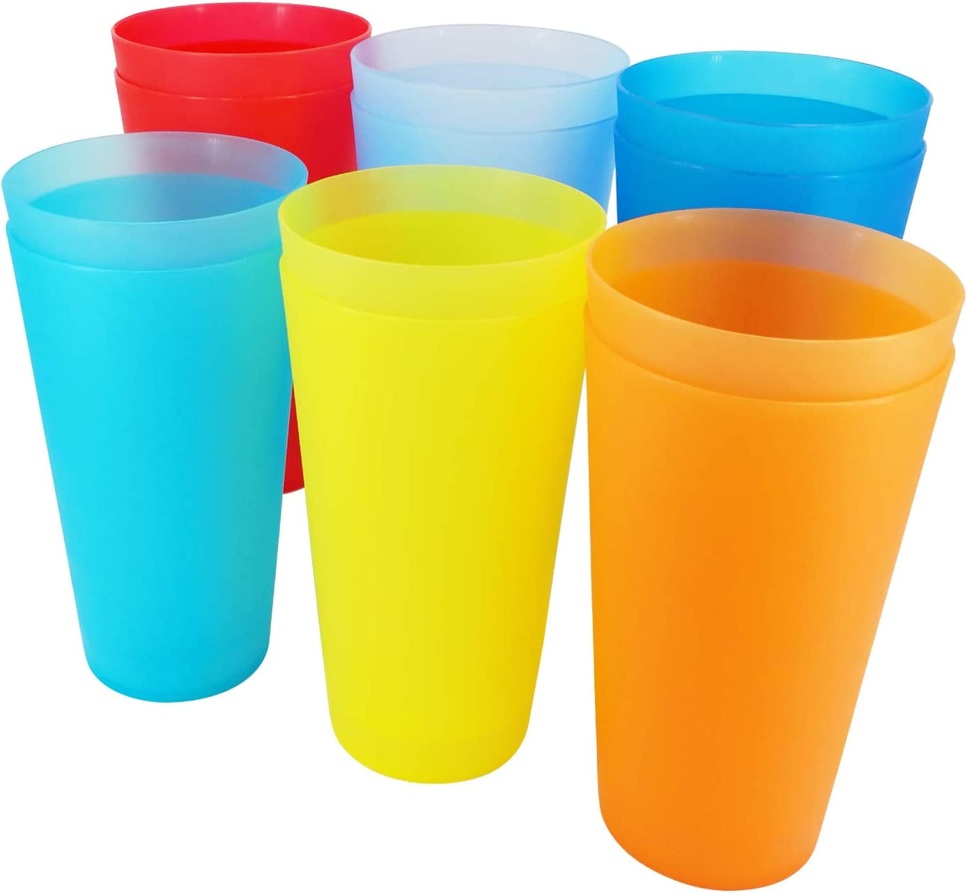 Reusable Plastic Cups 32 oz - Large Cups Dishwasher Safe - BPA Free ...