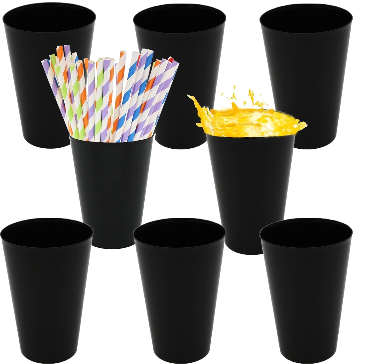 Reusable Plastic Cups,Bexikou 9 oz Unbreakable Drinking Cup,Plastic ...