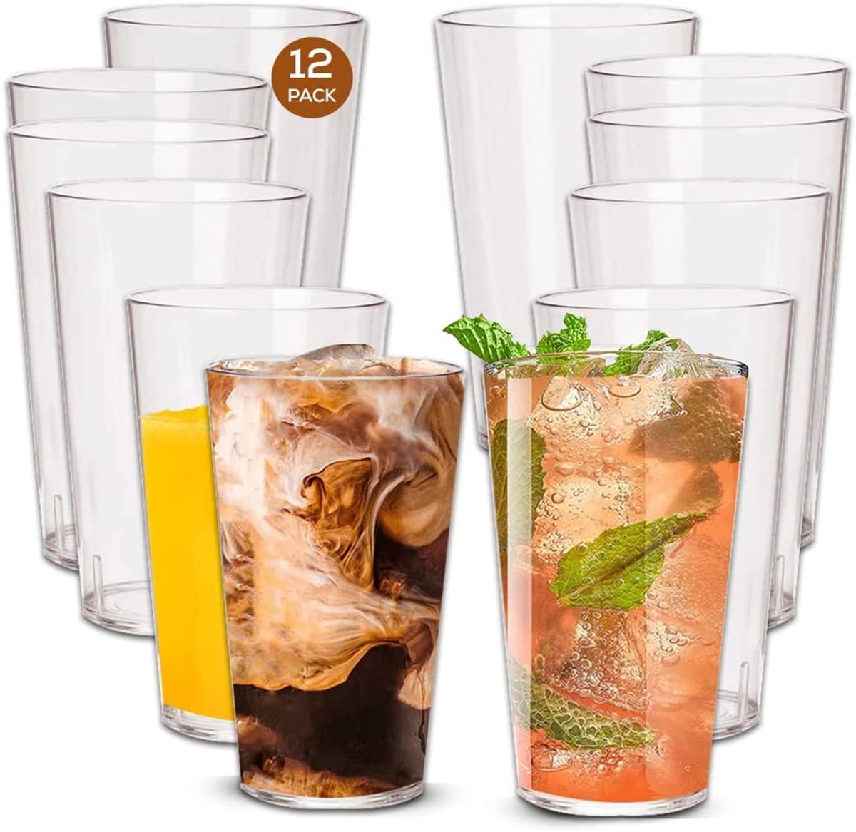 Reusable Plastic Cups,Topboutique 12 Pack Plastic Kids Cups,Plastic ...